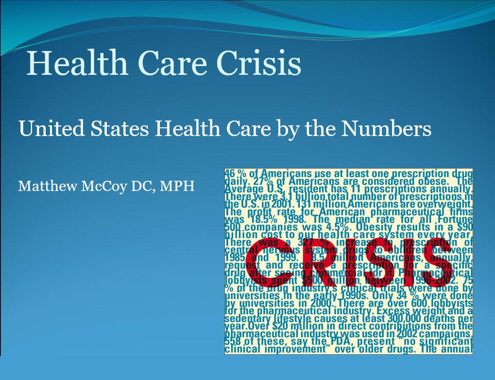 The Health Care Crisis – Educational Presentations | Vertebral ...